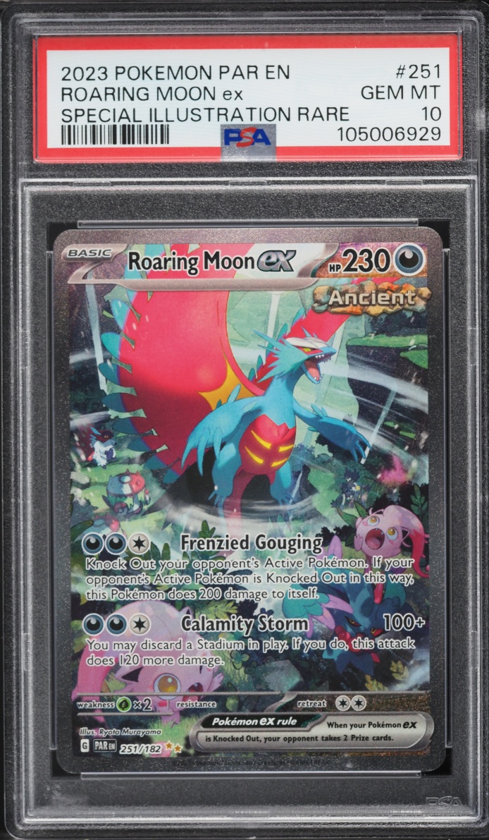 2023 Pokemon Scarlet & Violet Paradox Rift SIR Roaring Moon ex #251 PSA ...