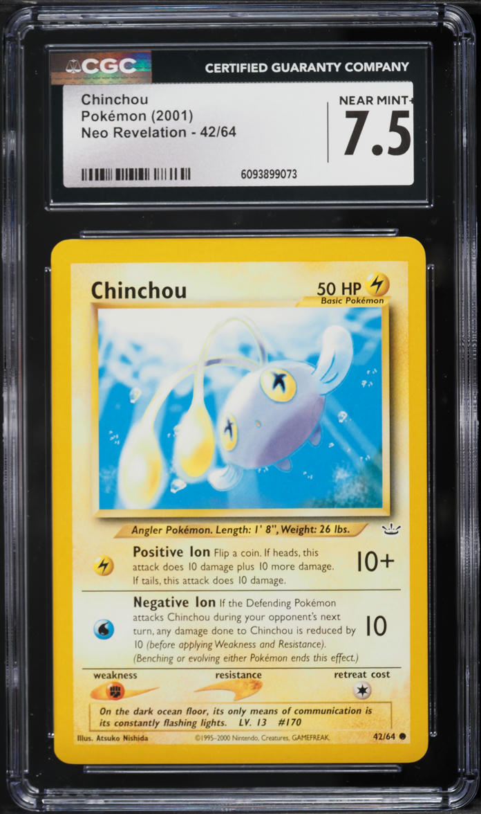 2001 Pokemon Neo Revelation Chinchou #42 CGC 7.5 NRMT+ on Fanatics Collect