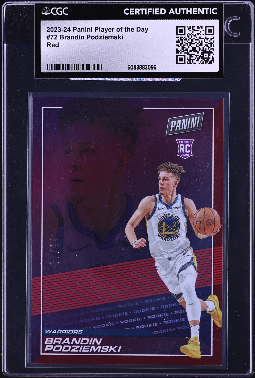 2023 Panini Player Of The Day Red Brandin Podziemski ROOKIE /99 #72 CGC ...