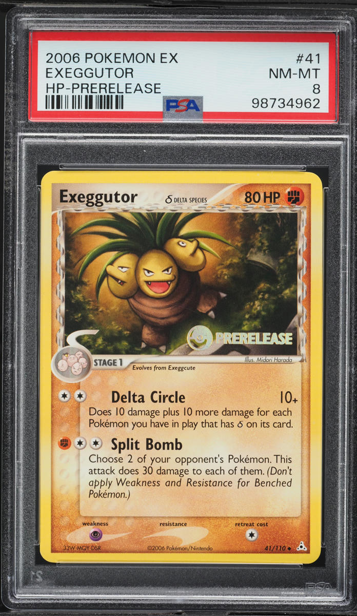 2006 Pokemon EX Holon Phantoms Prerelease Exeggutor #41 PSA 8 NM-MT on ...