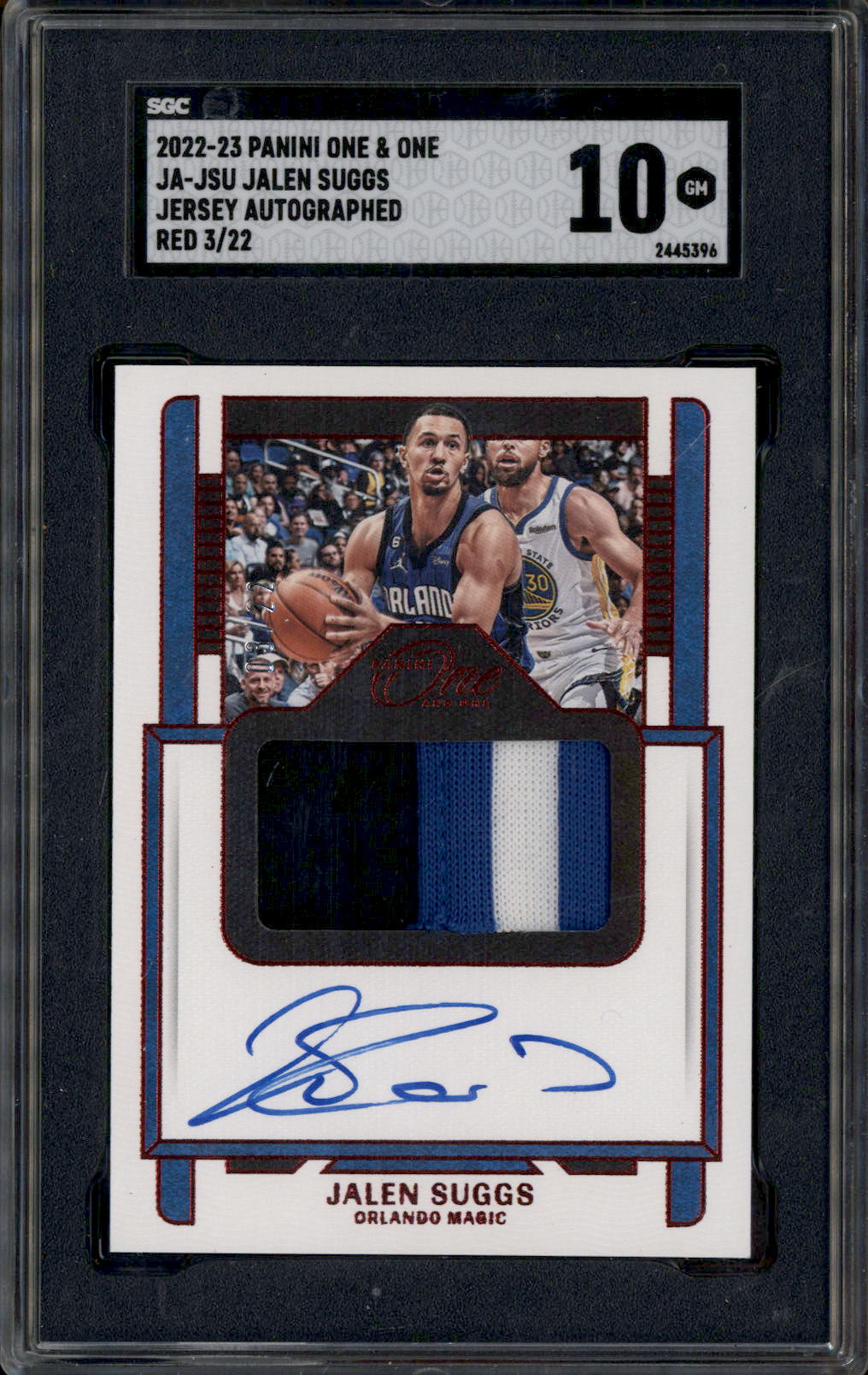 2022 Panini One & One Jersey Autograph Red Jalen Suggs Auto /22 SGC 10 ...