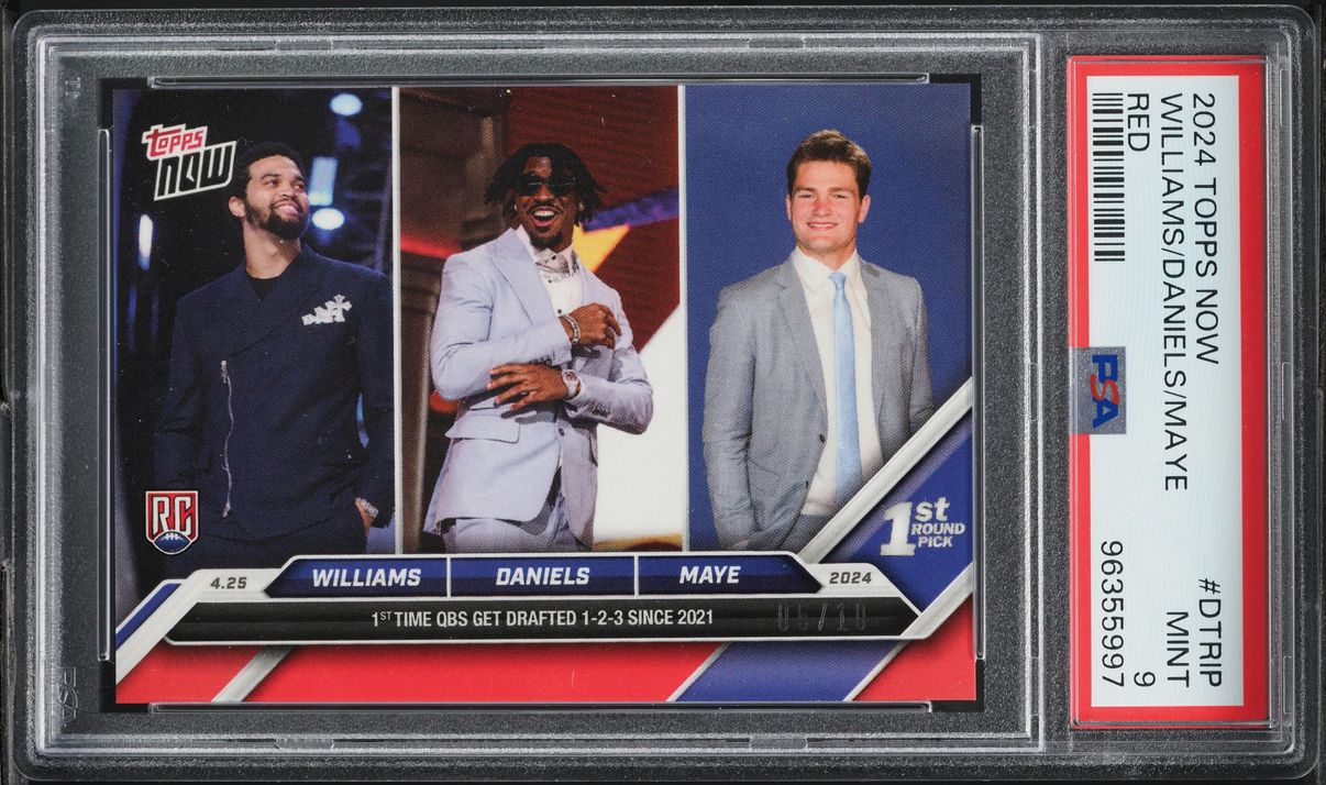 2024 Topps Now Red Caleb Williams Jayden Daniels Drake Maye ROOKIE PSA ...