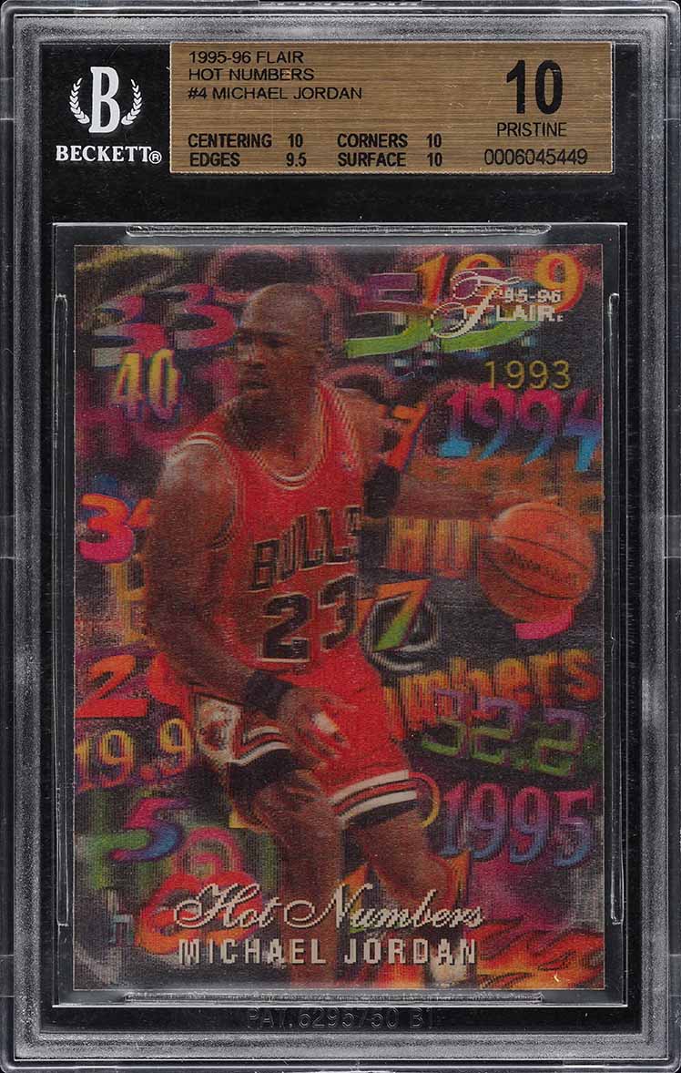 1995 Flair Hot Numbers Michael Jordan #4 BGS 10 PRISTINE on Fanatics ...