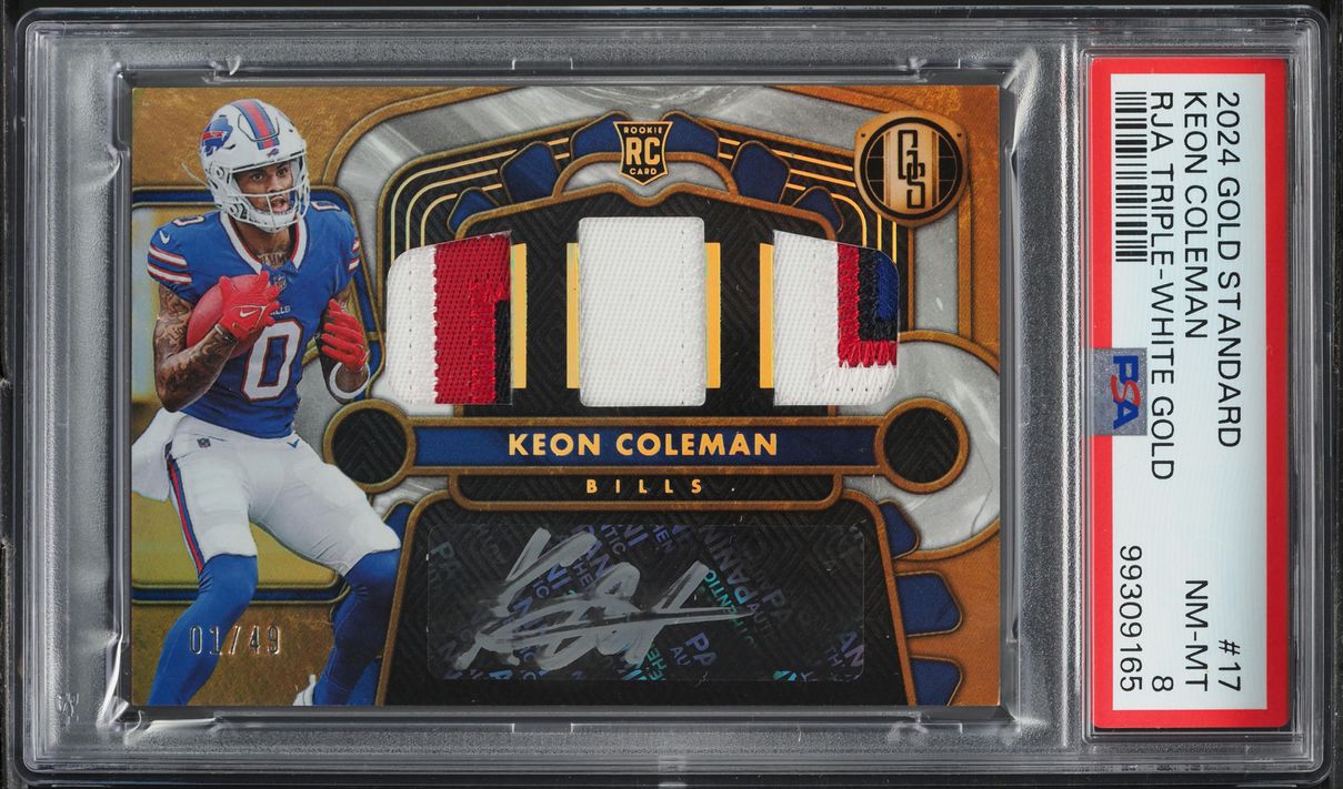 2024 Panini Gold Standard White Gold Keon Coleman RC PATCH AUTO 1/49 ...