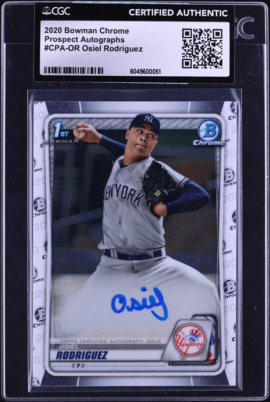 2020 Bowman Chrome Osiel Rodriguez PROSPECT AUTO #CPA-OR CGC AUTH on ...