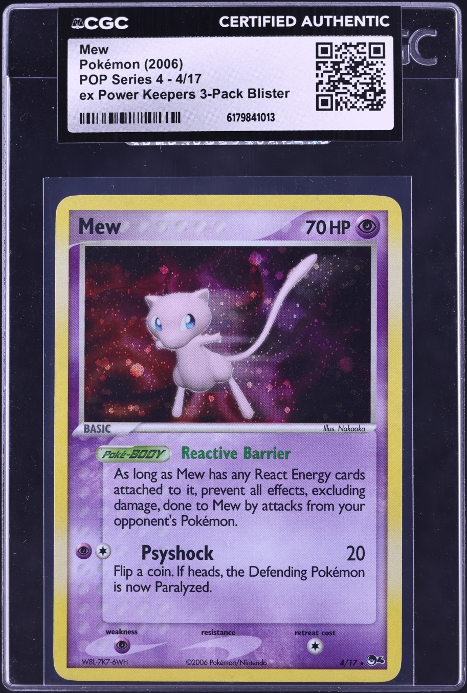 2006 Pokemon POP Series 4 Holo Mew #4 CGC AUTH on Fanatics Collect