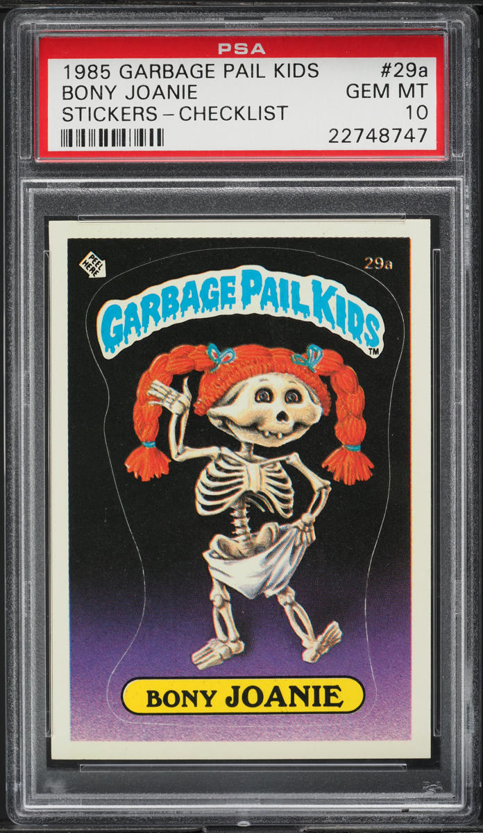 1985 Topps Garbage Pail Kids Stickers Bony Joanie CHECKLIST #29a PSA 10 ...
