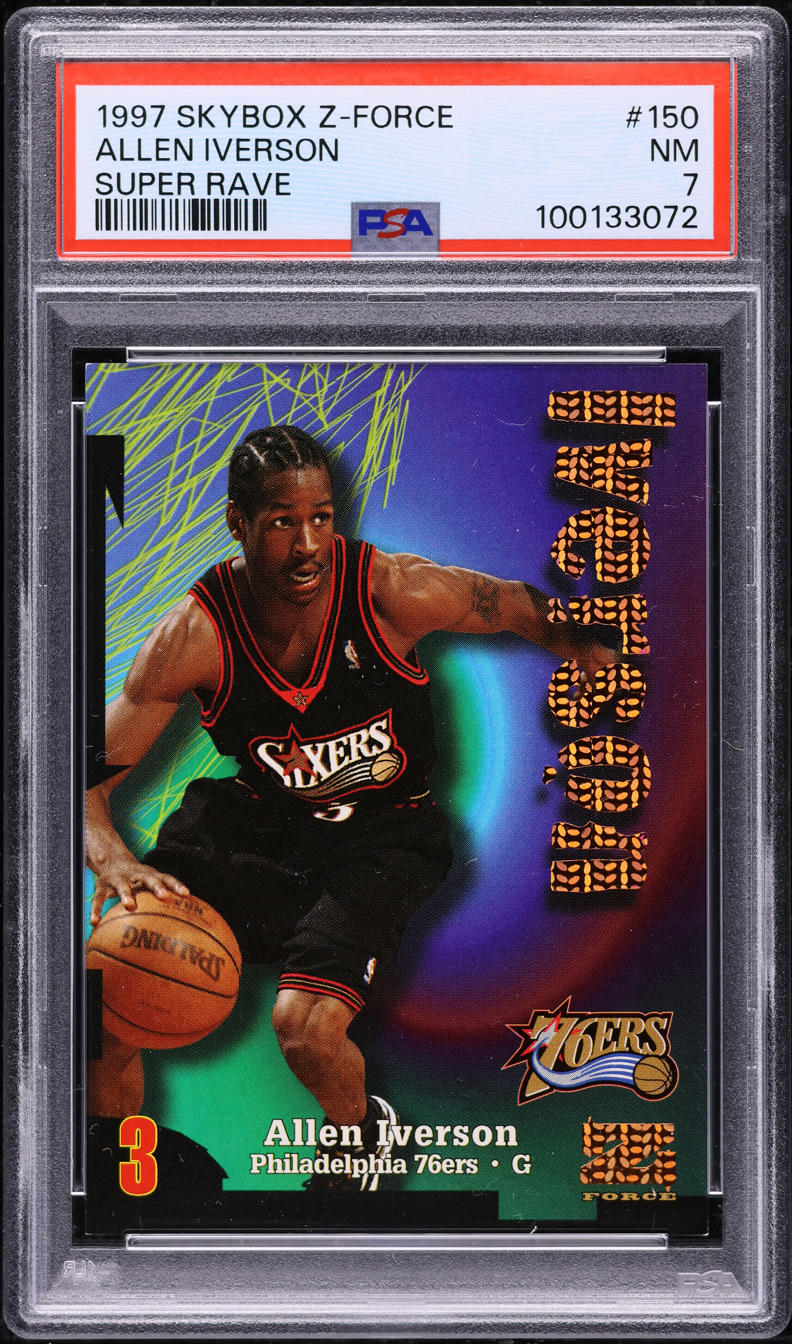 1997 Skybox Z-force Super Rave Allen Iverson /50 #150 PSA 7 NRMT on ...