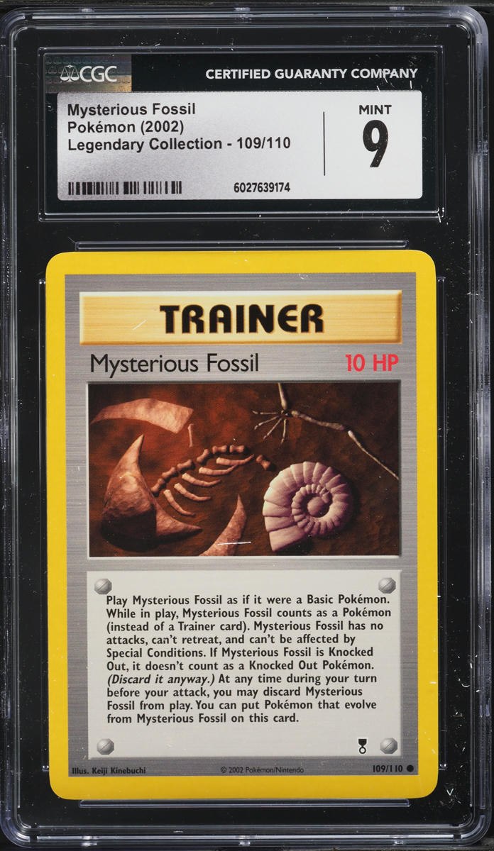 2002 Pokemon Legendary Collection Mysterious Fossil #109 CGC 9 MINT on ...