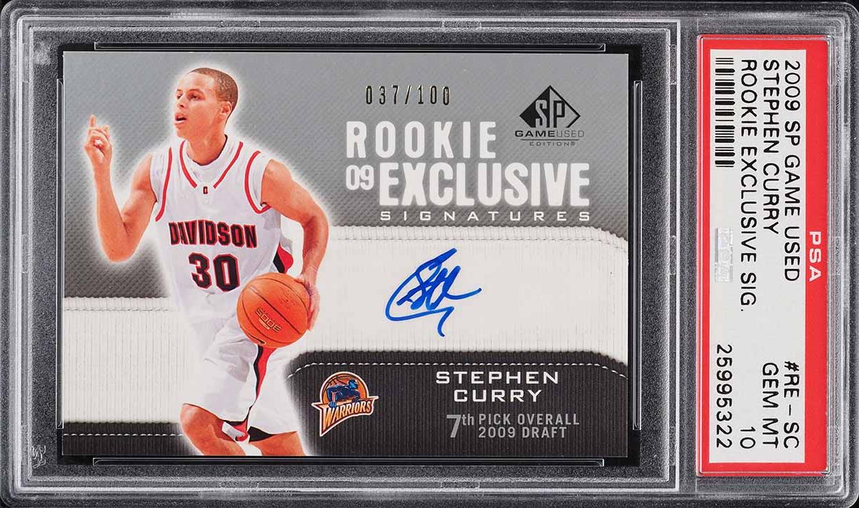 2009 SP Game Used Exclusive Stephen Curry ROOKIE AUTO /100 #RE-SC PSA ...