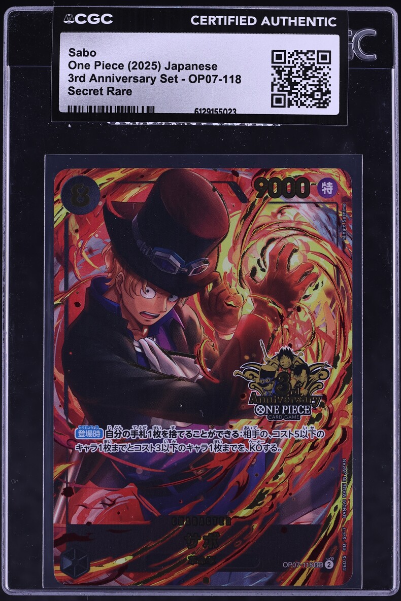 2025 One Piece Japanese 3rd Anniversary Set Alt Art Sabo #OP07-118 CGC ...
