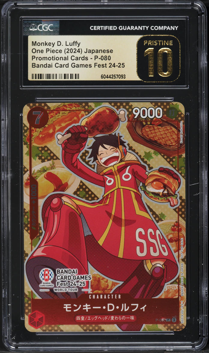 2024 One Piece Japanese Promo Bandai Fest Monkey D. Luffy #P-080 CGC 10 PRISTINE on Fanatics Collect
