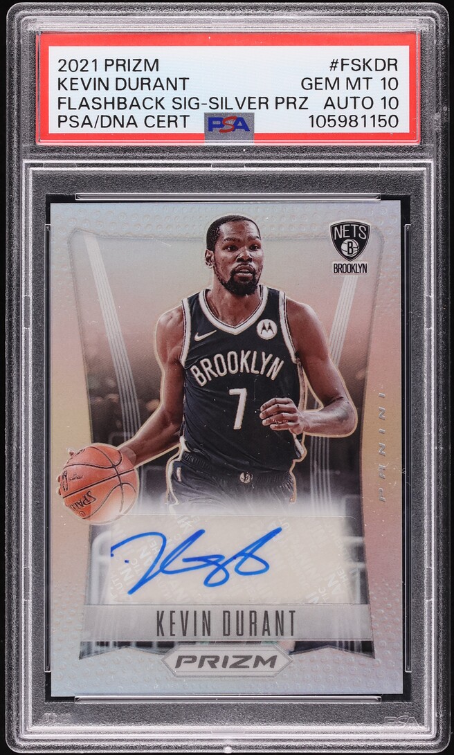 2021 Panini Prizm Flashback Silver Kevin Durant AUTO DNA 10 #FS-KDR PSA ...