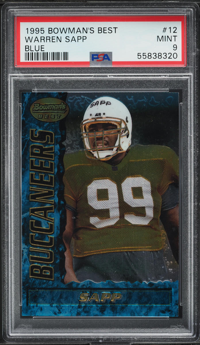 1995 Bowman's Best Blue Warren Sapp ROOKIE #12 PSA 9 MINT on Fanatics ...