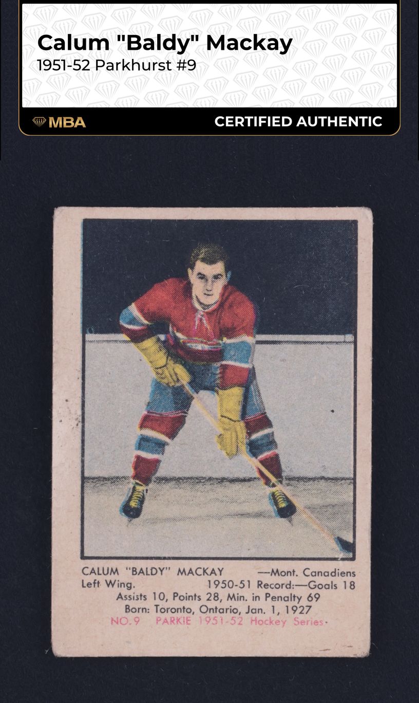1951 Parkhurst Calum "Baldy" Mackay #9 MBA AUTH on Fanatics Collect