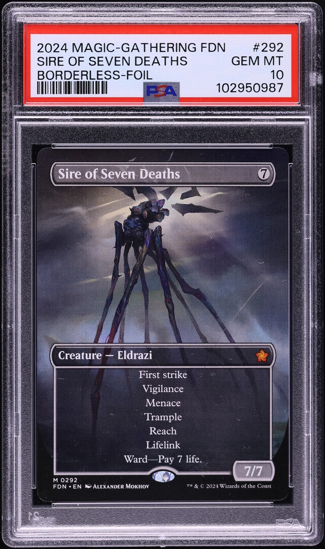 2024 MTG Foundations Borderless Foil Sire Of Seven Deaths #292 PSA 10 ...
