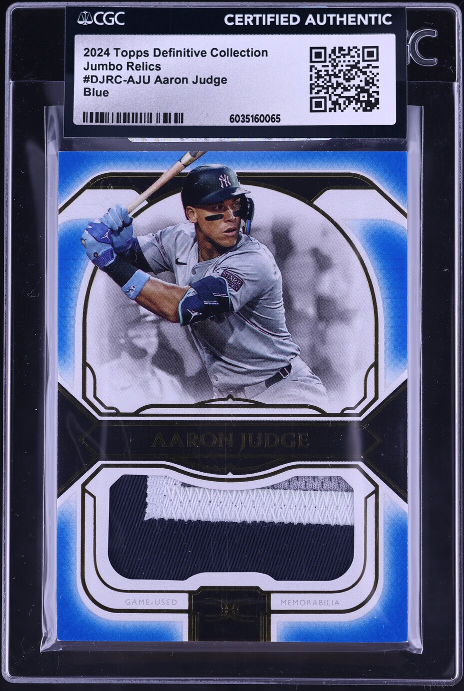 2024 Topps Definitive Collection Jumbo Blue Aaron Judge PATCH /30 CGC ...