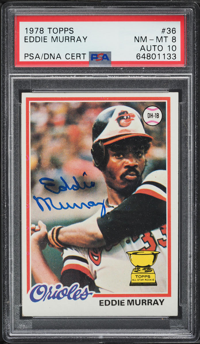 1978 Topps Eddie Murray ROOKIE AUTO DNA 10 #36 PSA 8 NM-MT on Fanatics ...