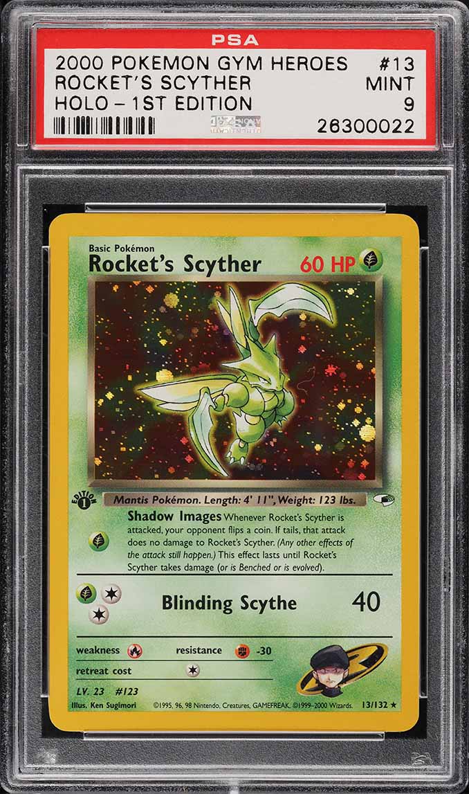 2000 Pokemon Gym Heroes 1st Edition Holo Rocket's Scyther #13 PSA 9 MINT on Fanatics Collect