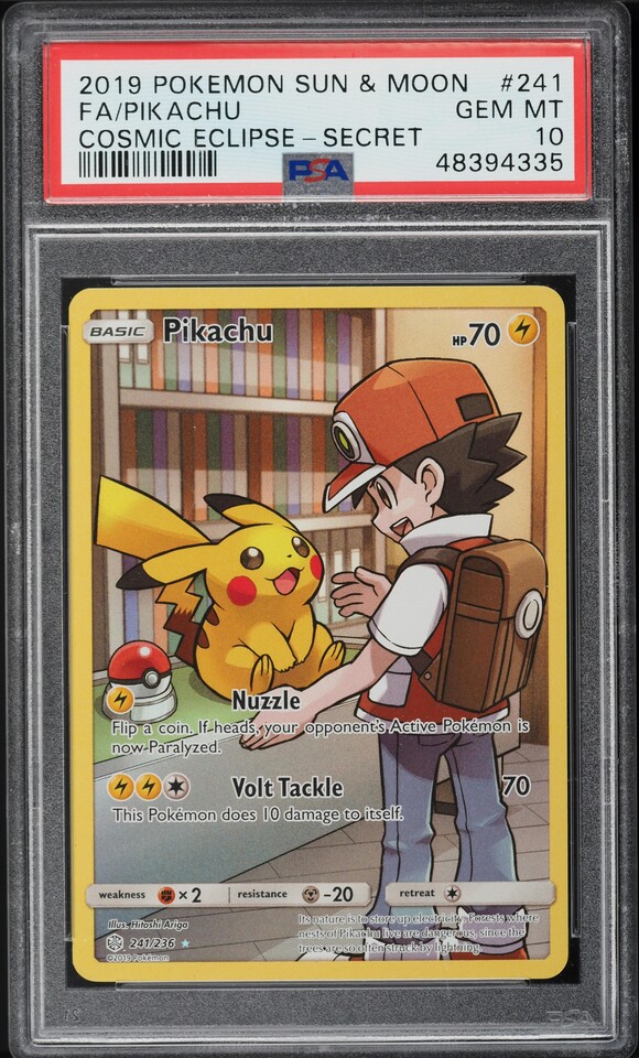 2019 Pokemon SM Cosmic Eclipse Character Art Pikachu #241 PSA 10 GEM ...