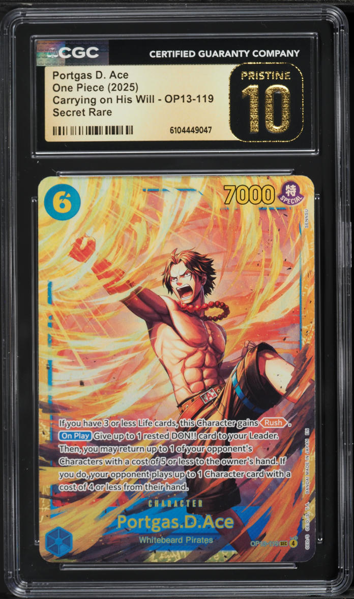 2025 One Piece Carrying On His Will SEC Portgas D. Ace #OP13-119 CGC 10 ...