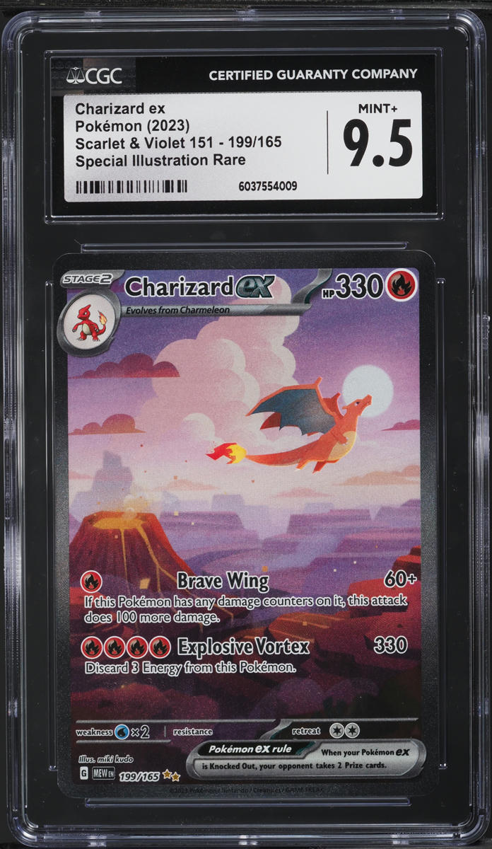 2023 Pokemon Scarlet & Violet 151 SIR Charizard ex #199 CGC 9.5 MINT+ ...