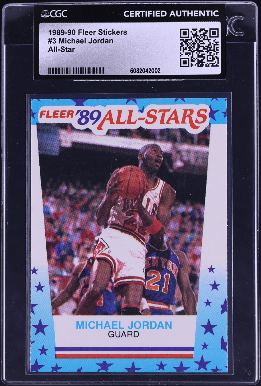 1989 Fleer Stickers All-Star Michael Jordan #3 CGC AUTH on Fanatics Collect