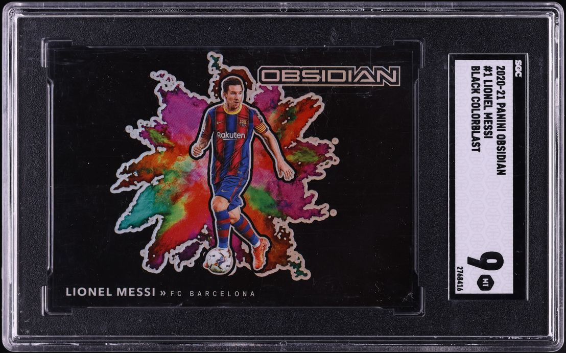 2020 Panini Obsidian Black Color Blast Lionel Messi #1 SGC 9 MINT on ...