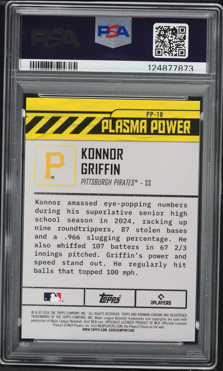 2024 Bowman Chrome Draft Plasma Power Green Refractor Konnor Griffin ...