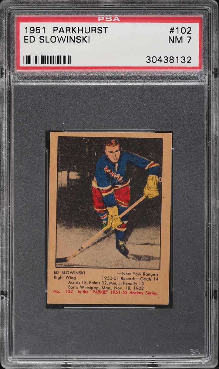 1951 Parkhurst Ed Slowinski #102 PSA 7 NRMT on Fanatics Collect