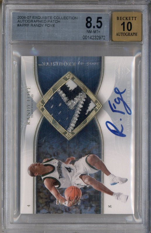 2006 Exquisite Collection Autograph Patch Randy Foye Auto /100 BGS 8.5 ...