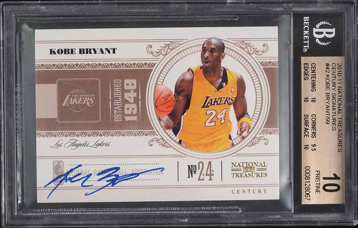2010 National Treasures Century Kobe Bryant AUTO /99 #42 BGS 10 ...