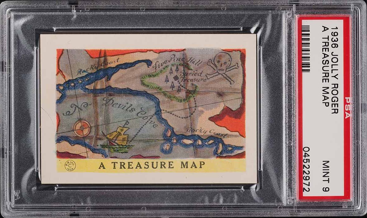 1936 Jolly Roger Pirate Cards A Treasure Map PSA 9 MINT on Fanatics Collect