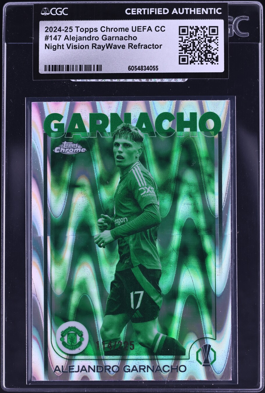 2024 Topps Chrome UEFA CC Night Vision RayWave Alejandro Garnacho /225 CGC AUTH on Fanatics Collect