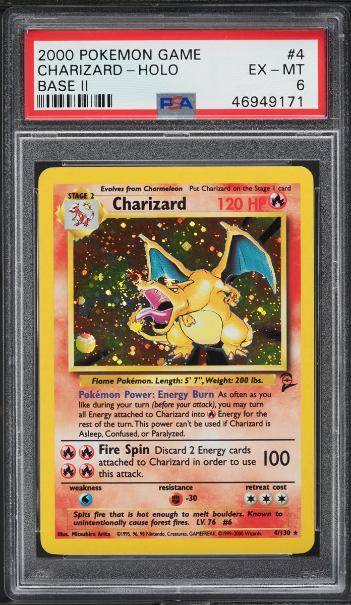 2000 Pokemon Base Set 2 Holo Charizard #4 PSA 6 EXMT on Fanatics Collect