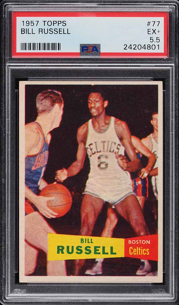 1957 Topps Basketball Bill Russell SP ROOKIE #77 PSA 5.5 EX+ on ...