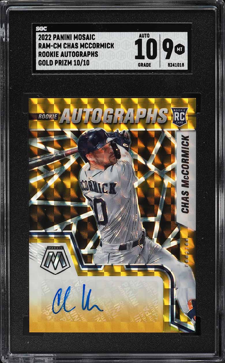 2022 Panini Mosaic Gold Prizm Chas McCormick ROOKIE AUTO 10/10 #RAM-CM ...