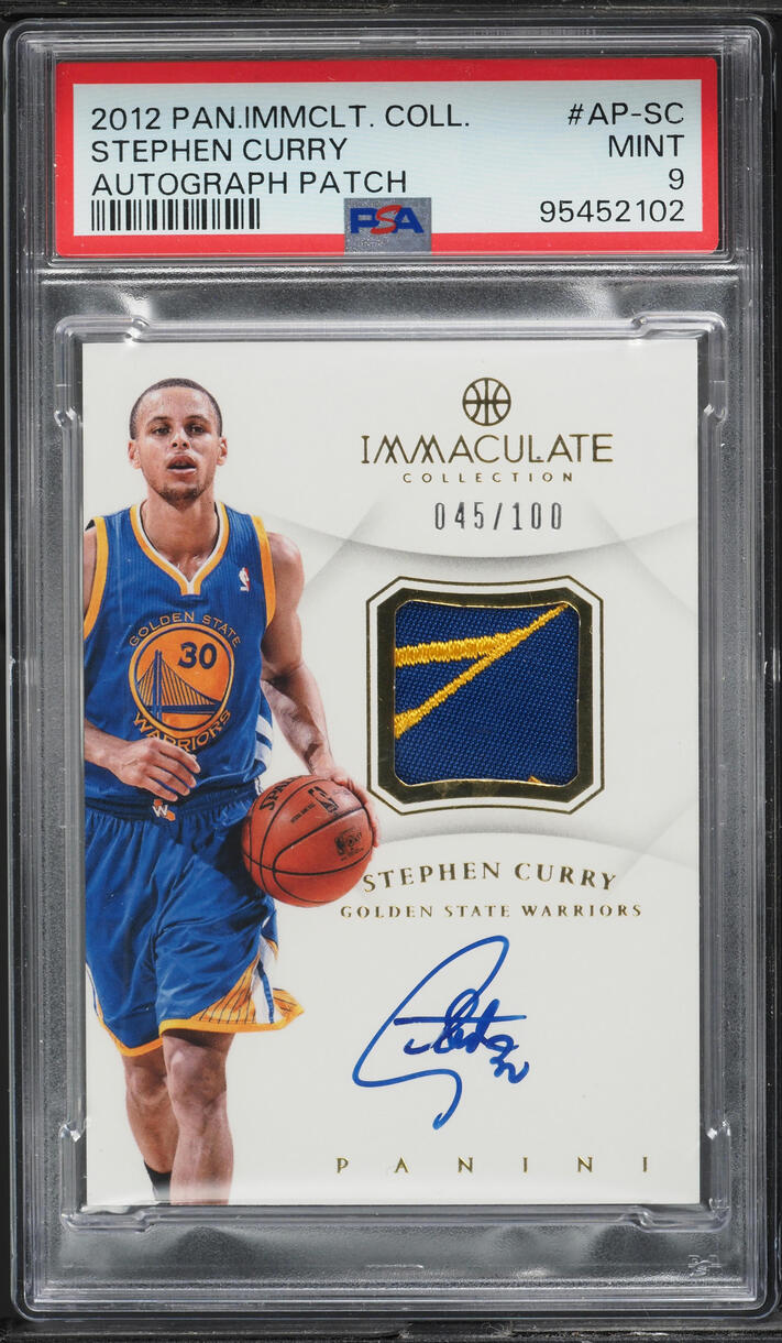 2012 Immaculate Collection Stephen Curry PATCH AUTO /100 #AP-SC PSA 9 ...