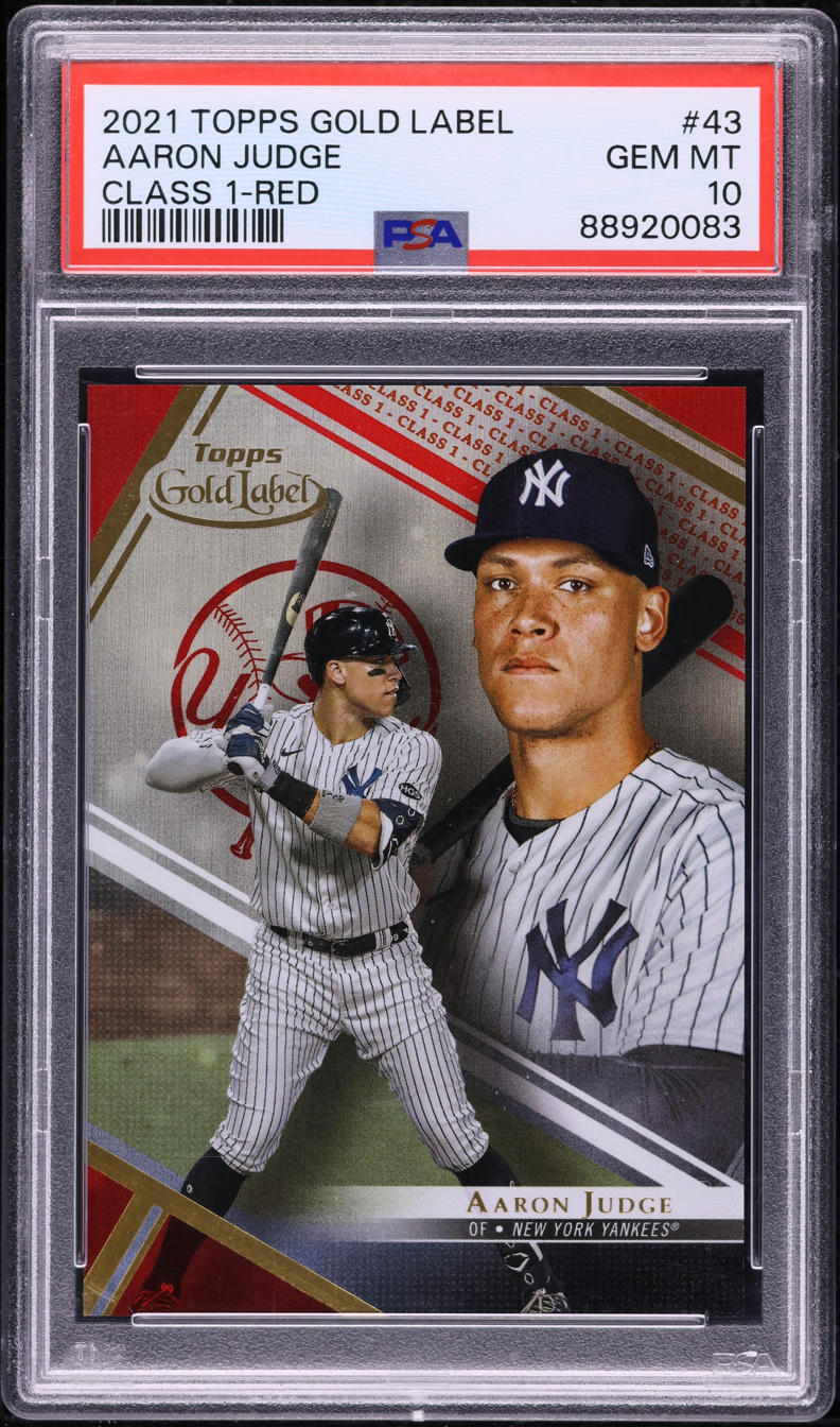 2021 Topps Gold Label Class 1 Red Aaron Judge /75 #43 PSA 10 GEM MINT ...