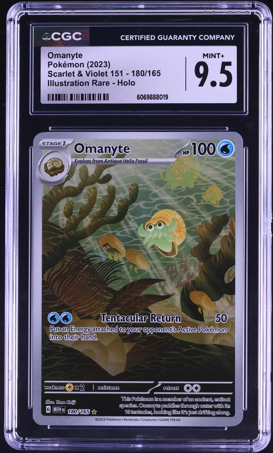 2023 Pokemon Scarlet & Violet 151 IR Omanyte #180 CGC 9.5 MINT+ on Fanatics Collect