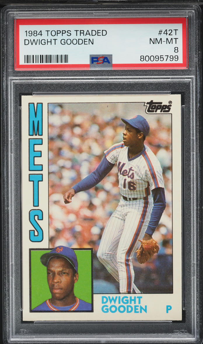 1984 Topps Traded Dwight Gooden ROOKIE #42T PSA 8 NM-MT on Fanatics Collect