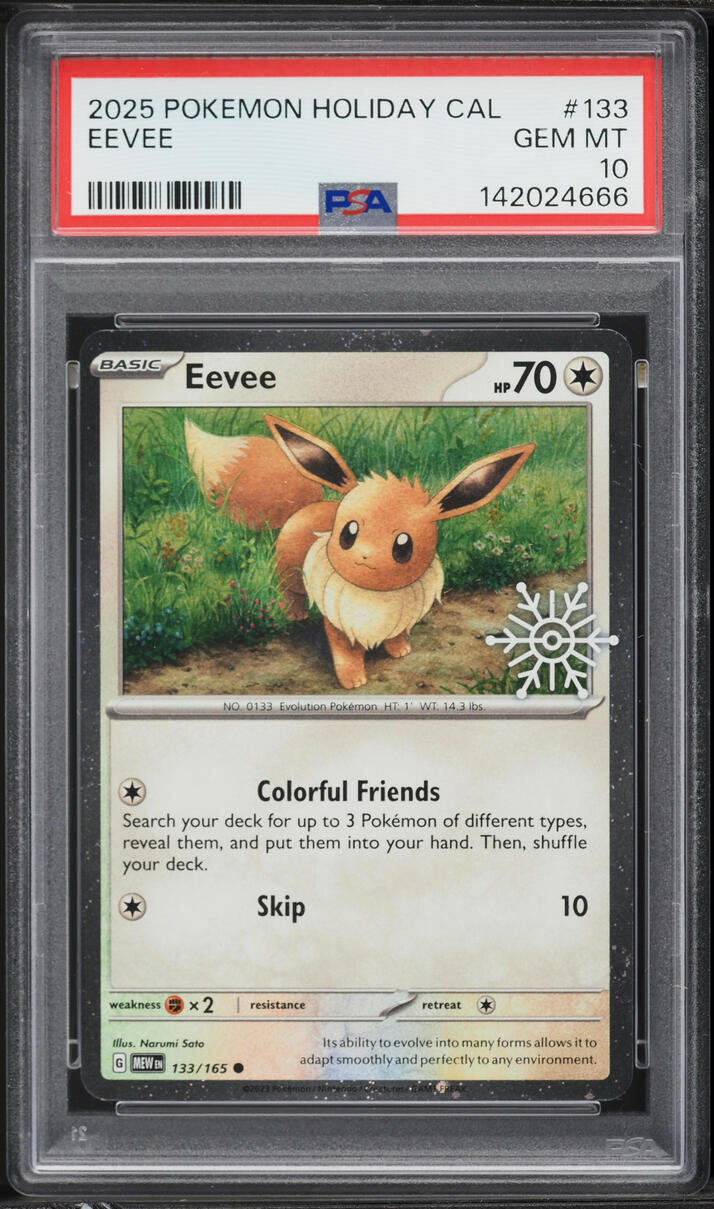 2025 Pokemon Scarlet & Violet 151 Holiday Calendar Eevee #133 PSA 10 ...