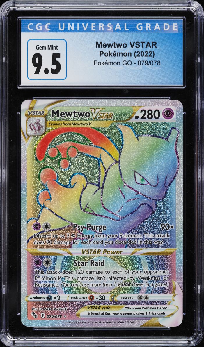 2022 Pokemon SWSH Pokemon GO Hyper Rare Mewtwo VSTAR #79 CGC 9.5 GEM ...