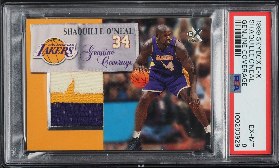 1999 Skybox E-X Genuine Coverage Shaquille O'Neal PATCH PSA 6 EXMT on ...