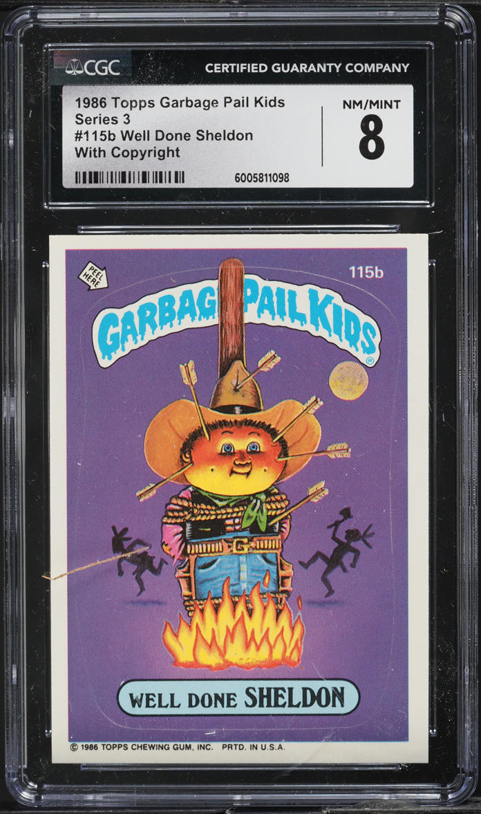1986 Topps Garbage Pail Kids Stickers Well Done Sheldon WITH COPYRIGHT ...
