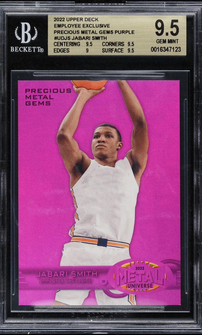 2022 UD Employee Exclusive Precious Metal Gems PMG Purple Jabari Smith ...