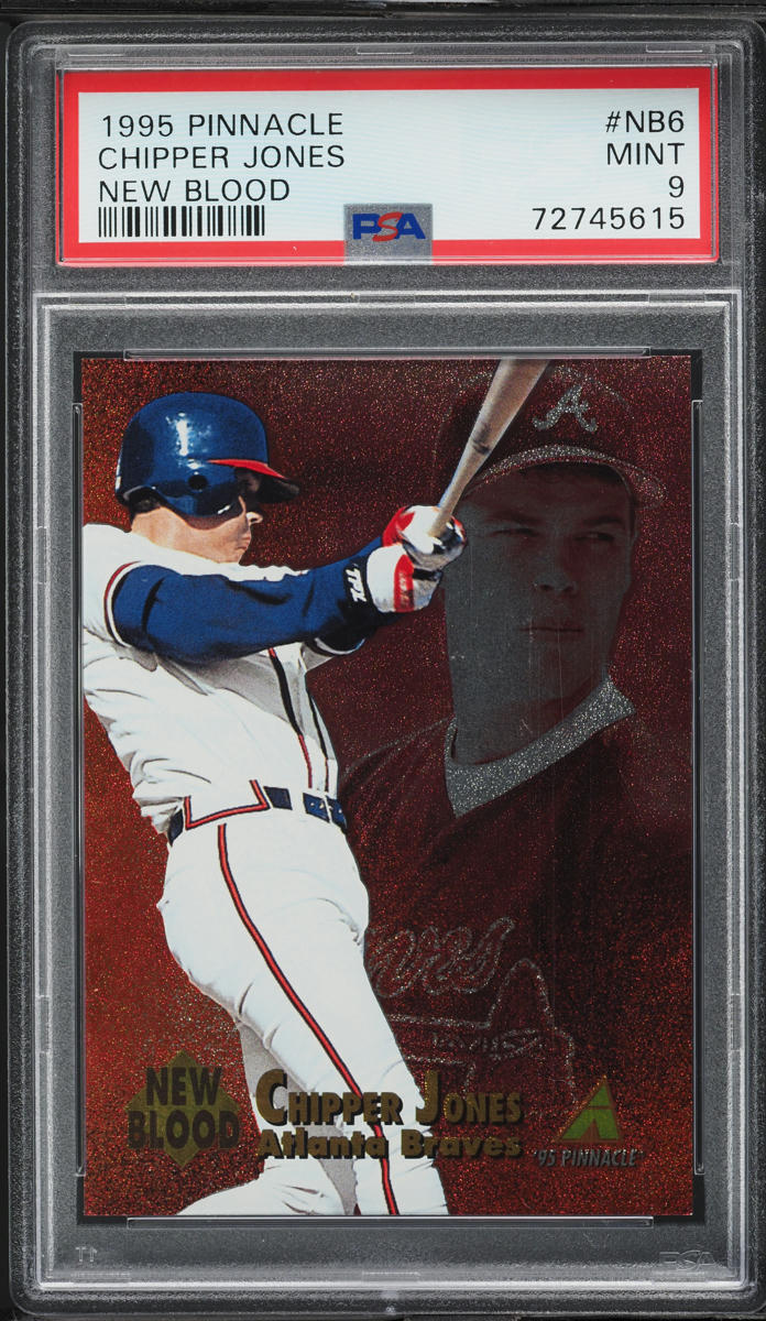 1995 Pinnacle New Blood Chipper Jones ROOKIE #NB6 PSA 9 MINT on ...
