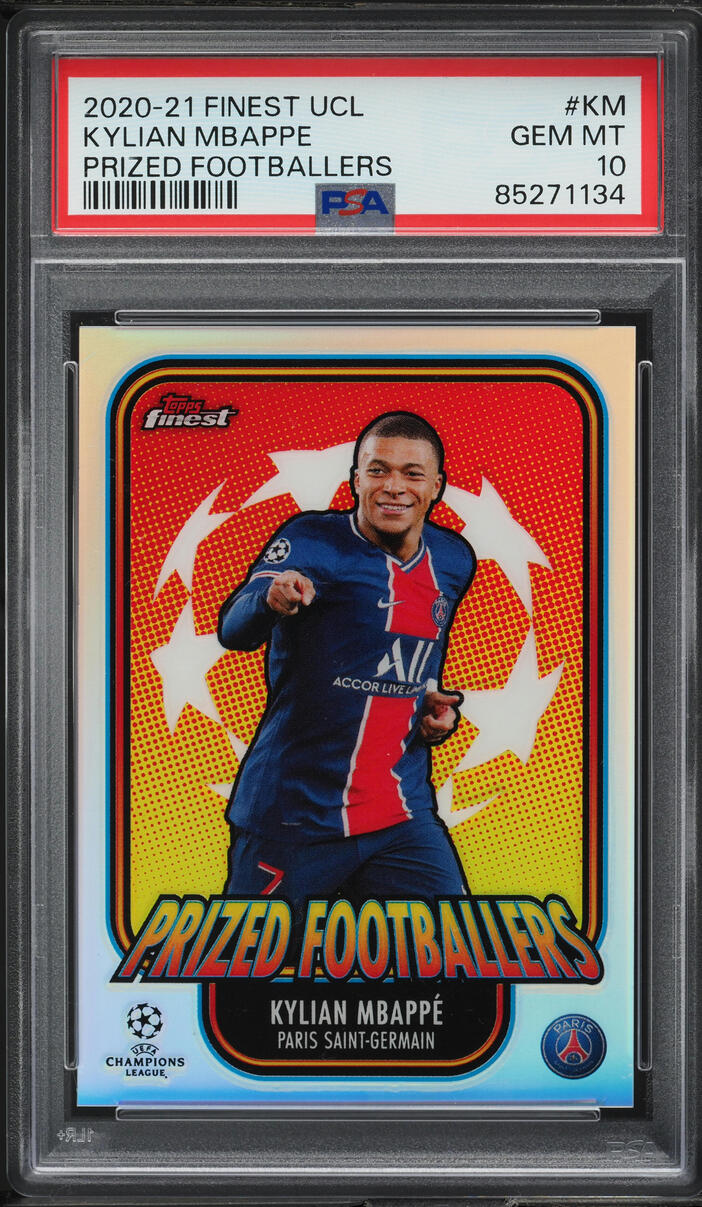 2020 Finest UEFA Prized Footballers Kylian Mbappe #PF-KM PSA 10 GEM ...