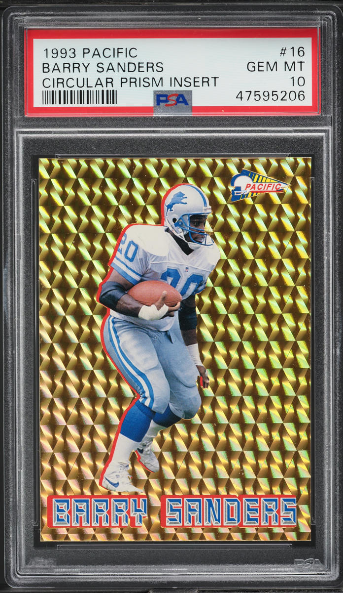 1993 Pacific Circular Prism Insert Barry Sanders #16 PSA 10 GEM MINT on ...