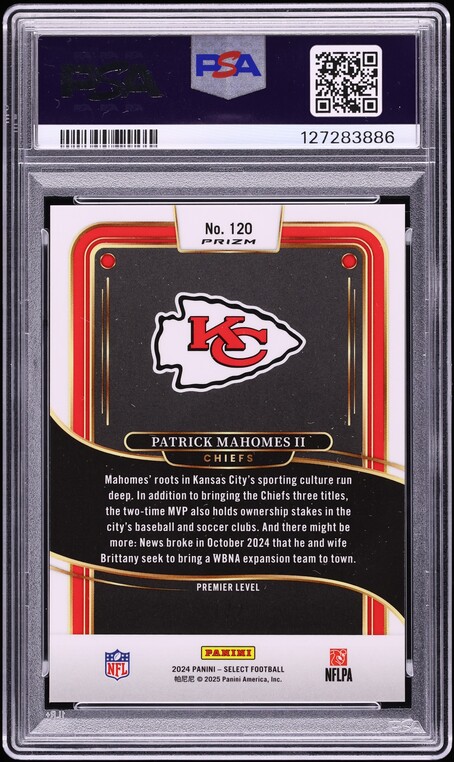 2024 Select Premier Level Green Black Snakeskin Patrick Mahomes II 1/2 ...